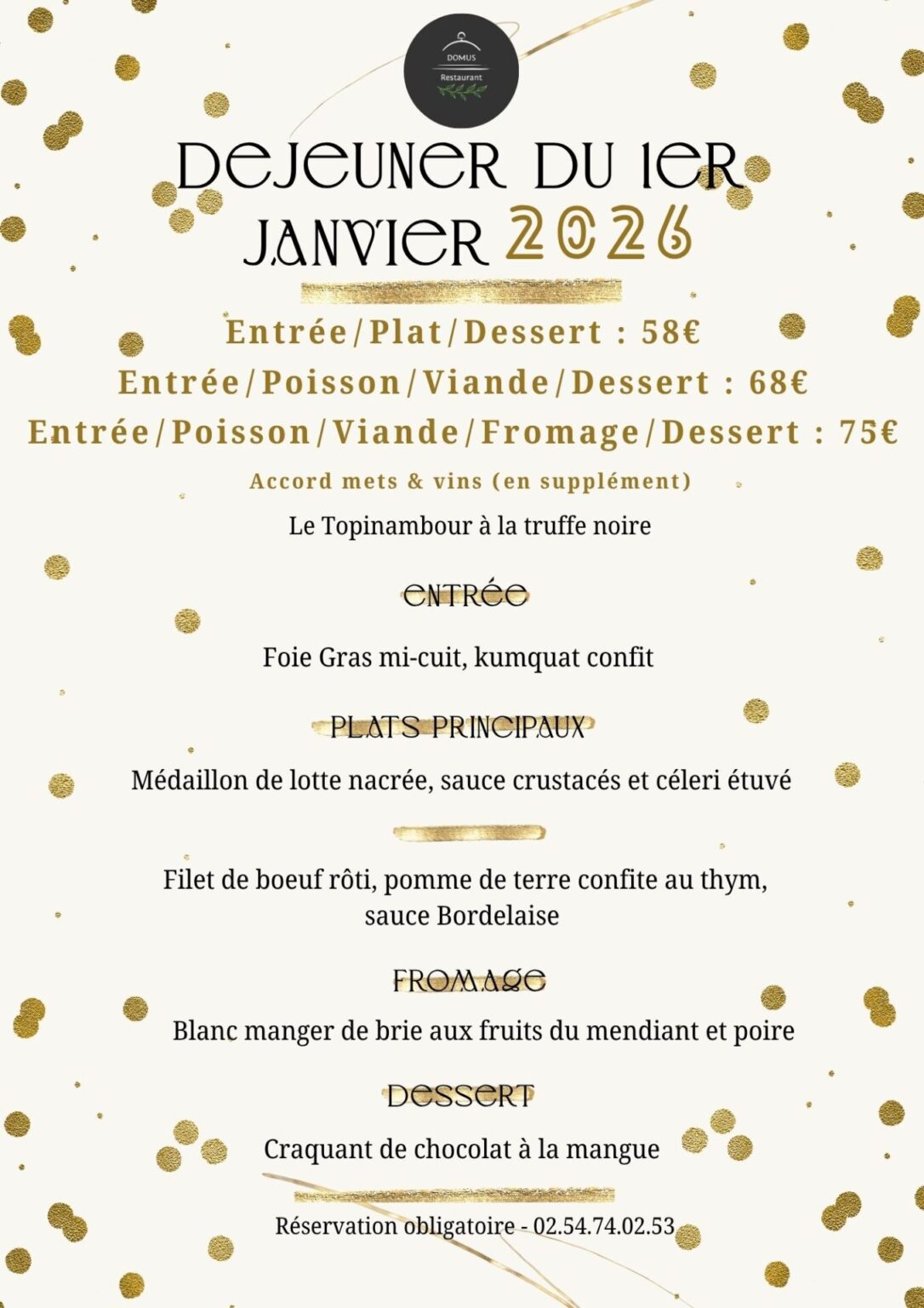 Les Fêtes – Domus Restaurant